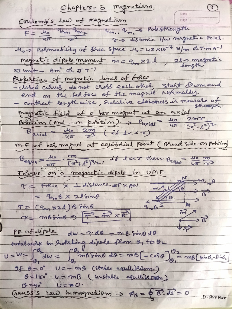 XII PHYSICS CHAPTER 5 | PDF