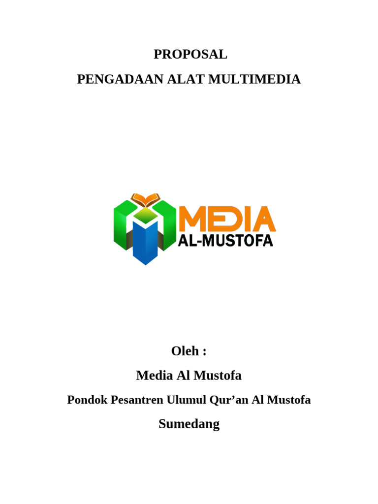 Proposal Pengadaan Alat Multimedia Lengkap Ponpes AlMustofa | PDF