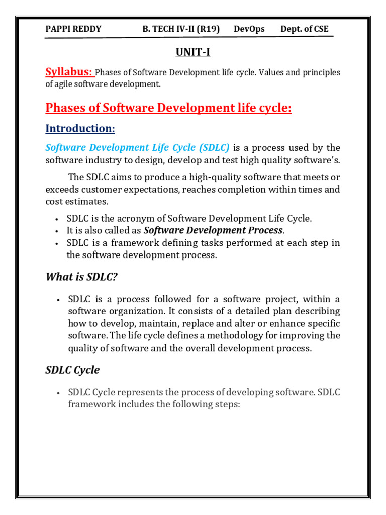 DevOps UNIT-I (1) | PDF | Software Development Process | Agile Software Development