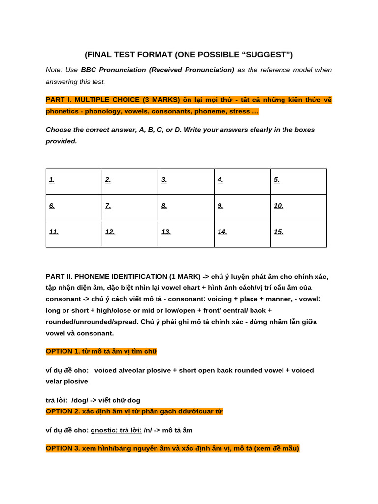 Practice Exercises For Final Tests | PDF
