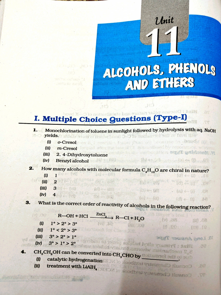 Alcohols, Phenols and Ether NCERT EXEMPLAR | PDF