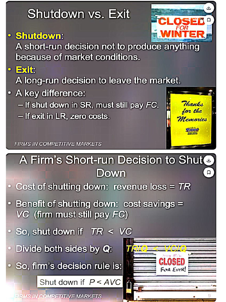 Shut Down Point Short Run As Well Long Run | PDF