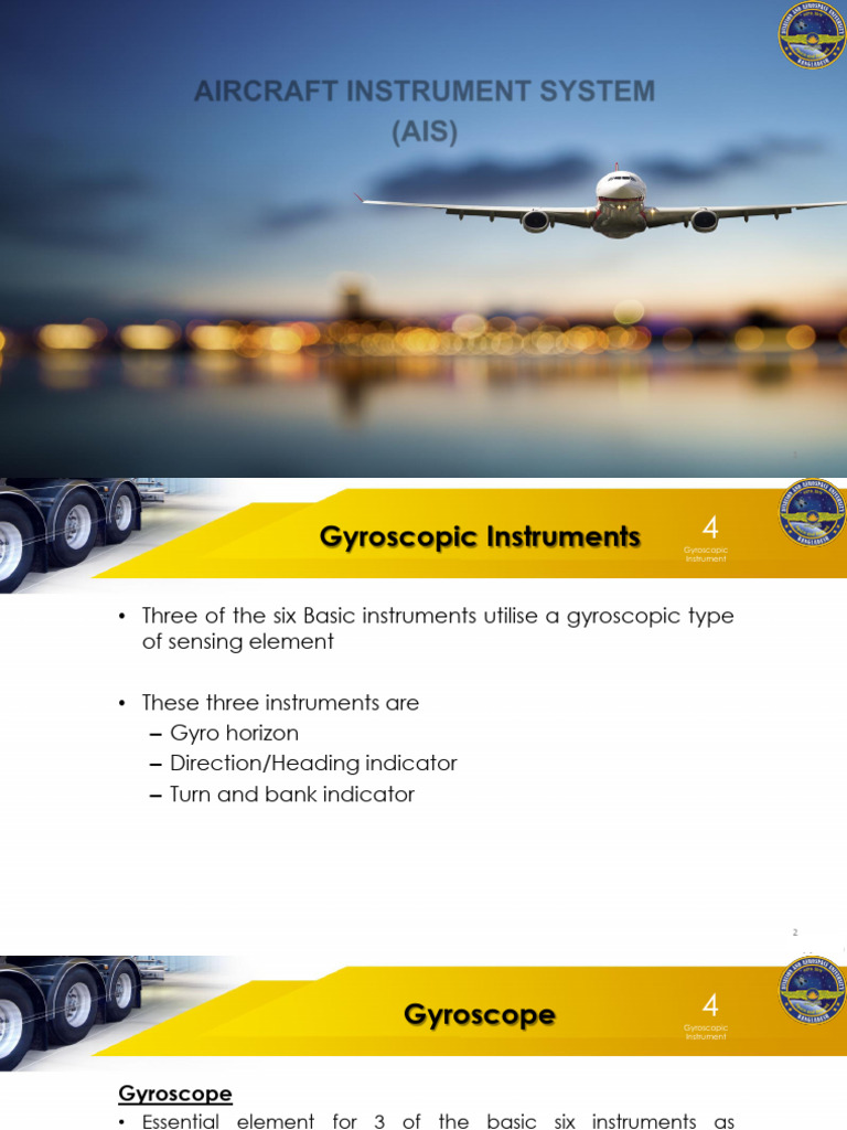 AIS (Gyroscopic Instruments) For Aeronatical | PDF | Gyroscope ...