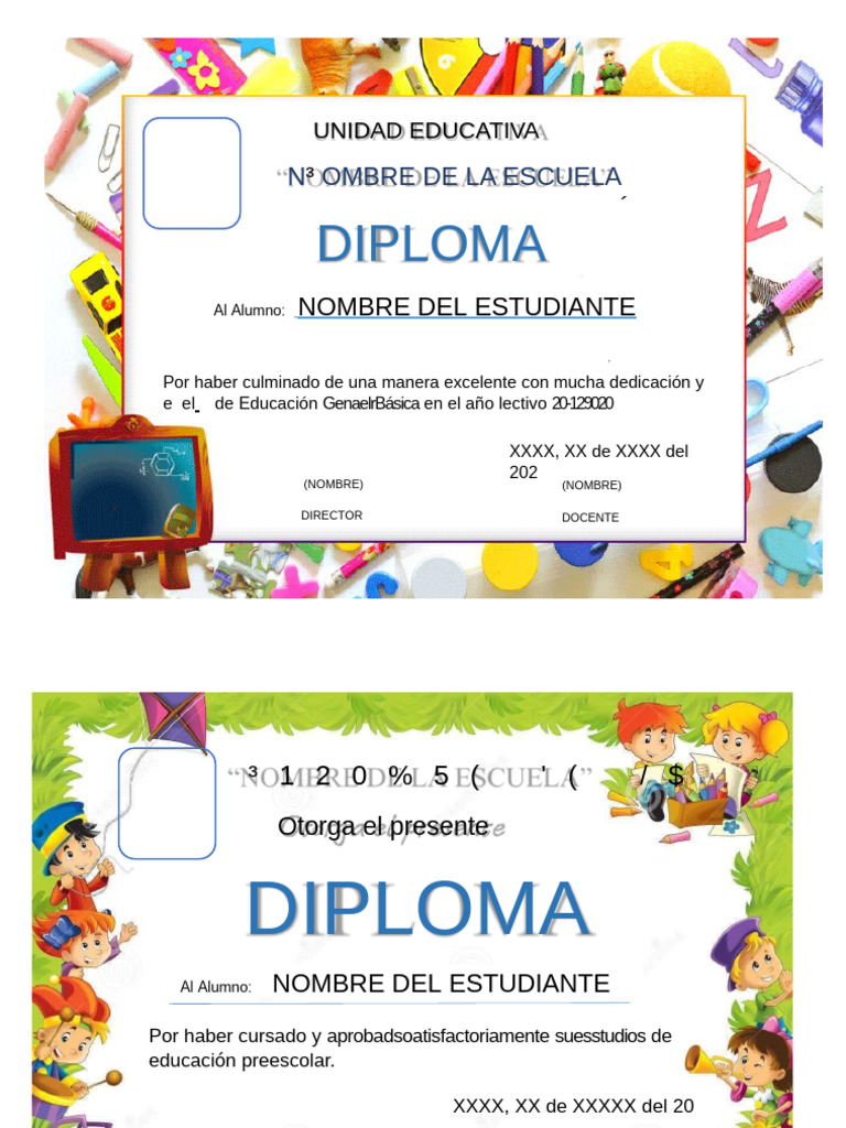 Diplomas Editables para Niños | PDF