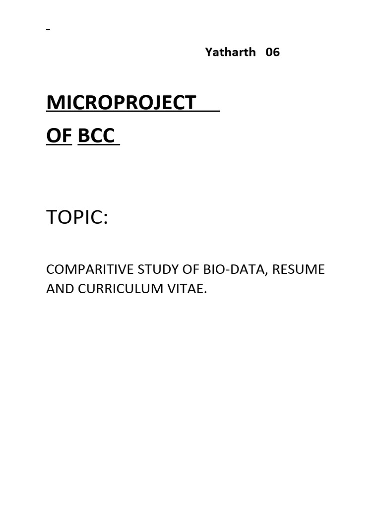 BCC Final Microproject | PDF | Résumé