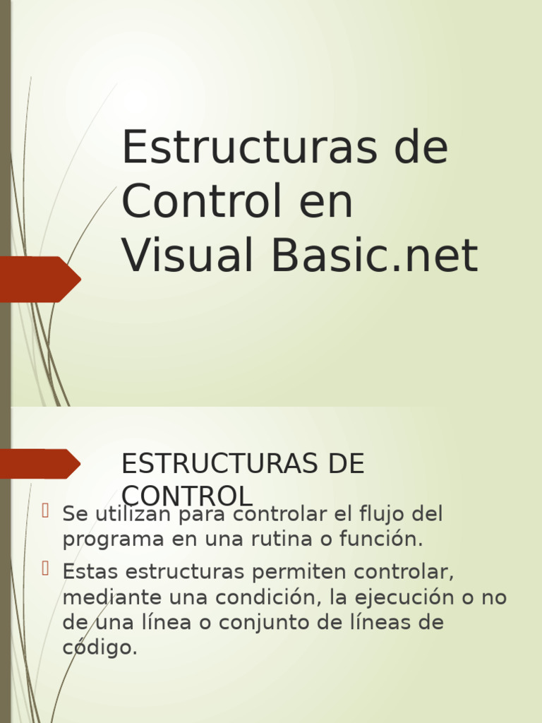 Dokumen - Tips Estructuras de Control en Visual Basicnet Ing Vanessa Borjas | PDF