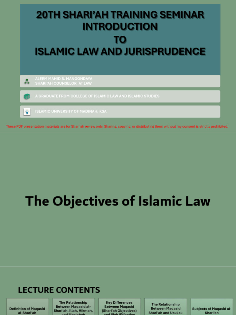 Islamic Law Objectives: Maqasid al-Shari’ah | PDF | Sharia | Quran