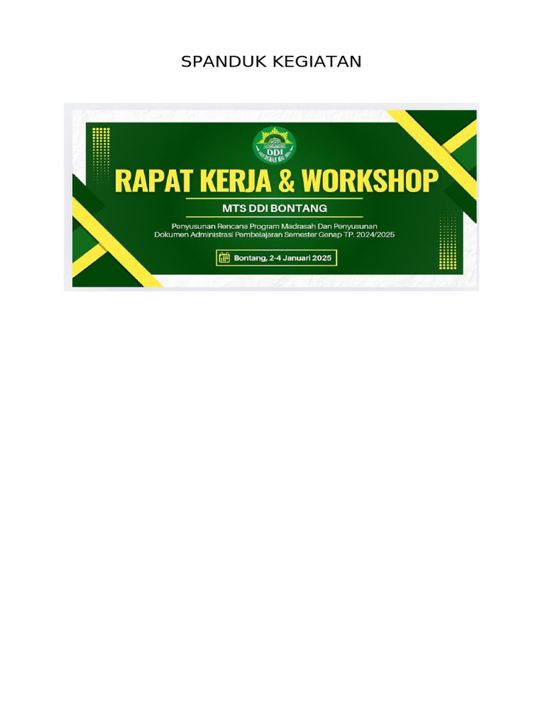 Undangan Rapat Kerja MTsS DDI Bontang | PDF