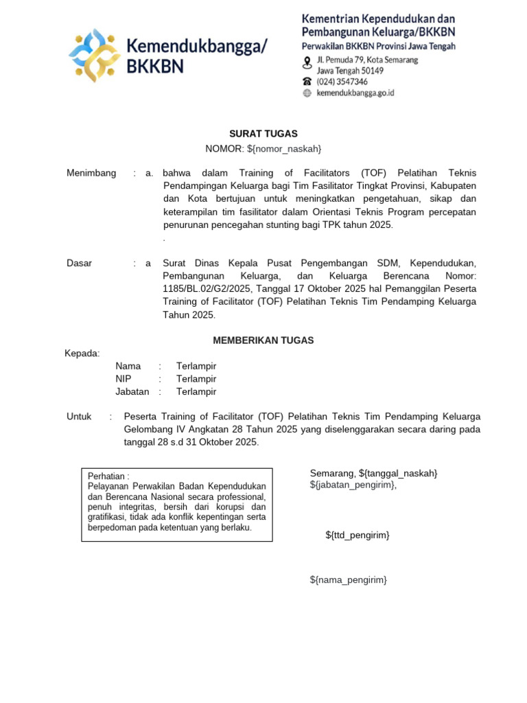 ST Peserta TOF TPK Angkatan 28 Tahun 2025 | PDF