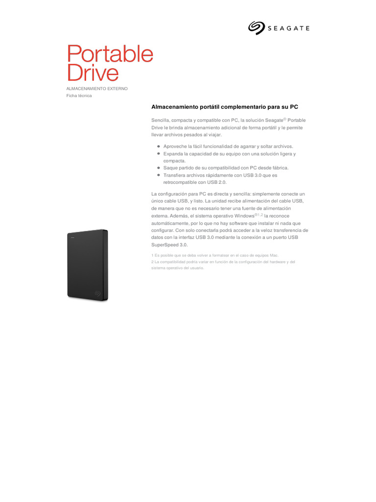Datasheet Seagate | PDF | USB | Informática