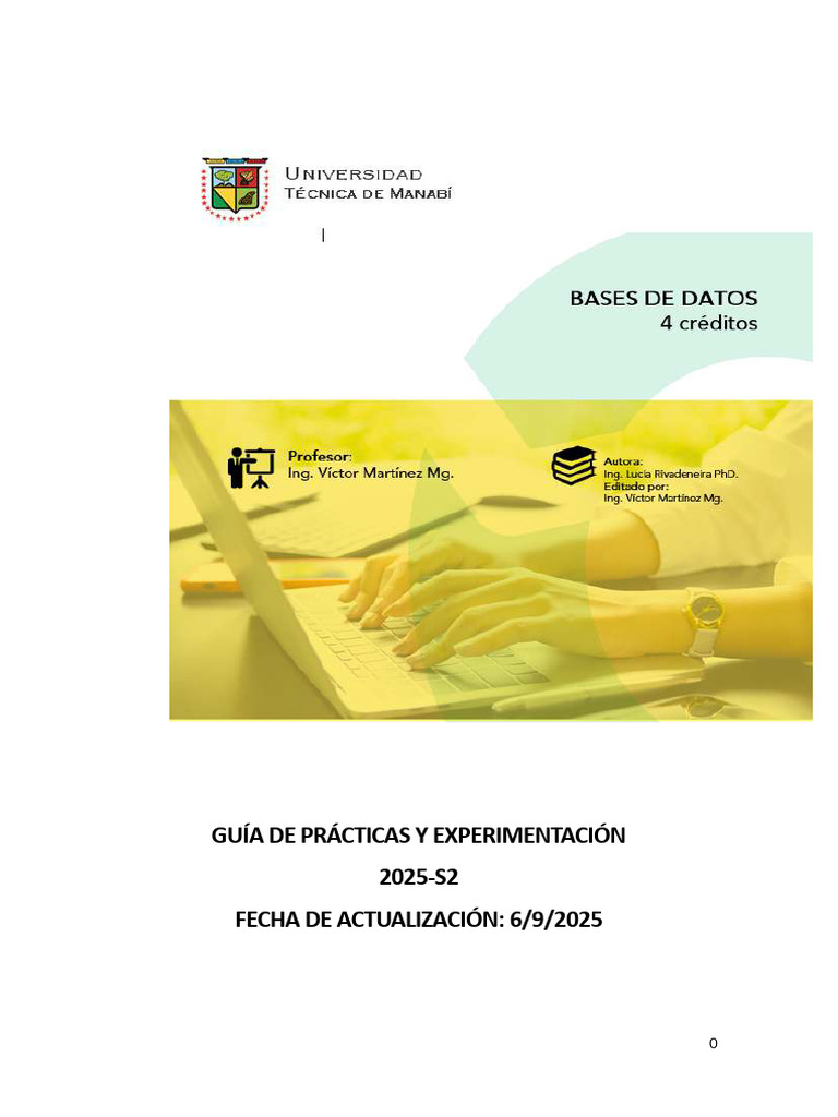 BD - GuiaPractica 2025-S2 (2) HSHSHSJJSJSJSJ | PDF | SQL | Bases de datos