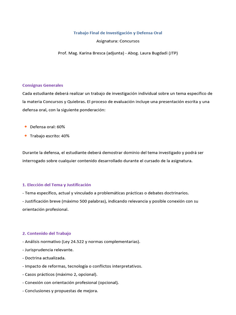 Consigna Trabajo Final Concursos 1bim. 2025 | PDF