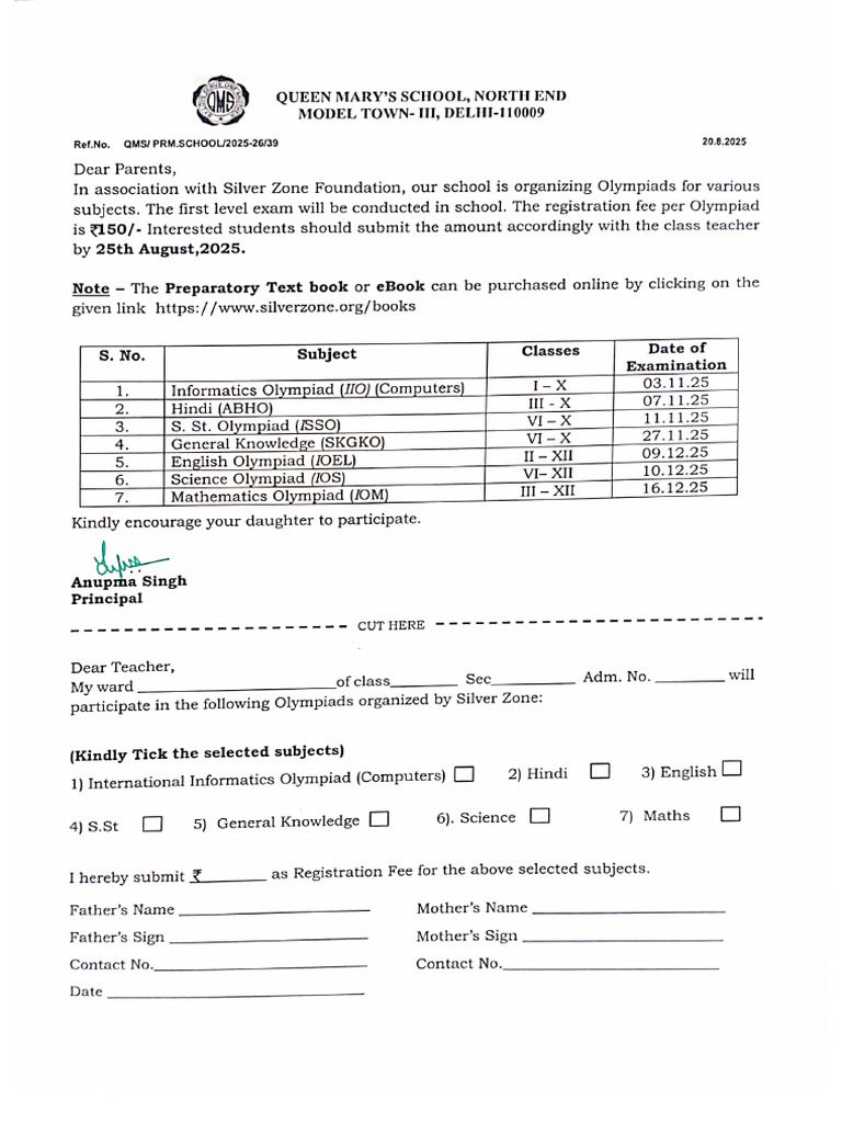 Silverzone Olympiad Circular 2025 | PDF