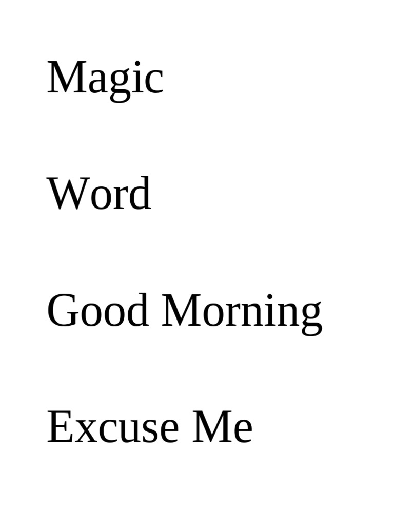 Magic Word | PDF