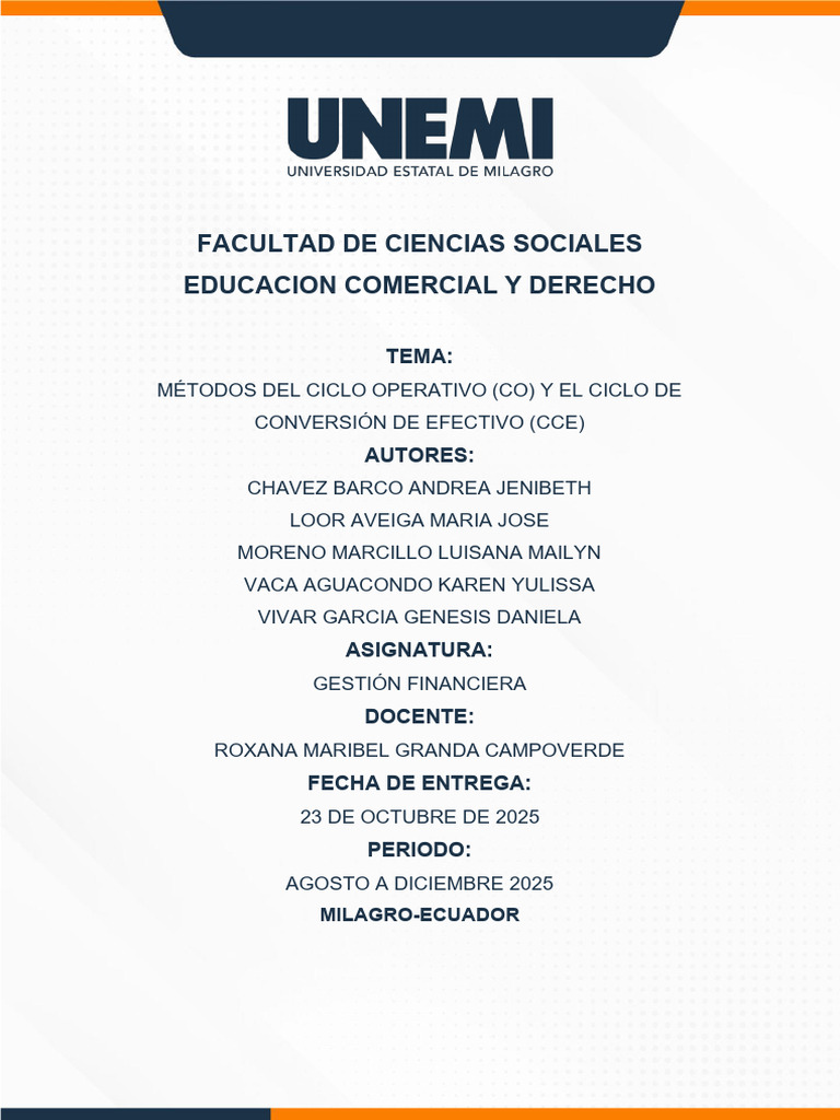 Métodos Del Ciclo Operativo (Co) y El Ciclo de Conversión de Efectivo (Cce)^ | PDF ...