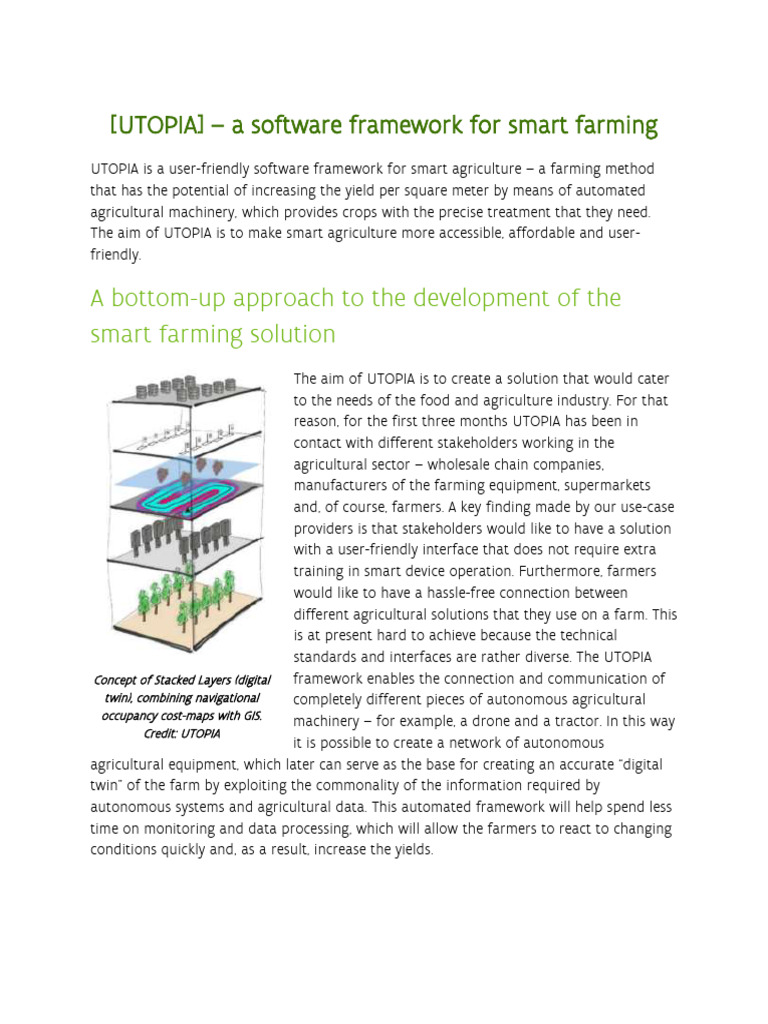 Smart Farming Software Framework UTOPIA | PDF | Agriculture ...