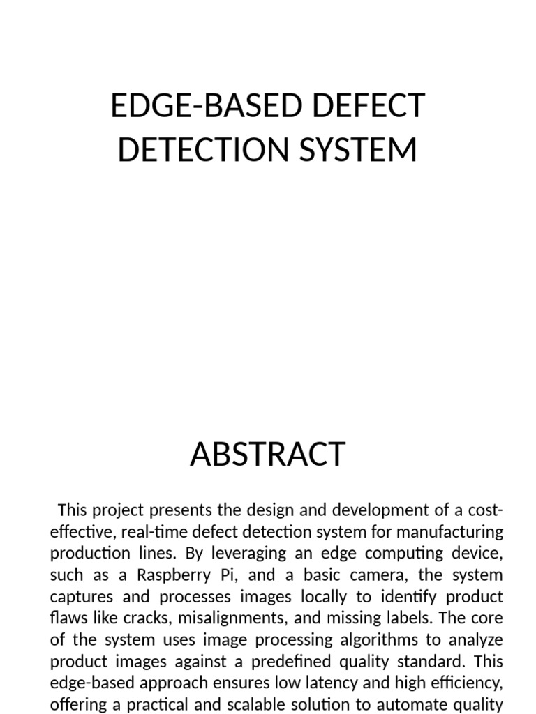 Real-Time Edge Defect Detection System | PDF | Computer Vision | Automation