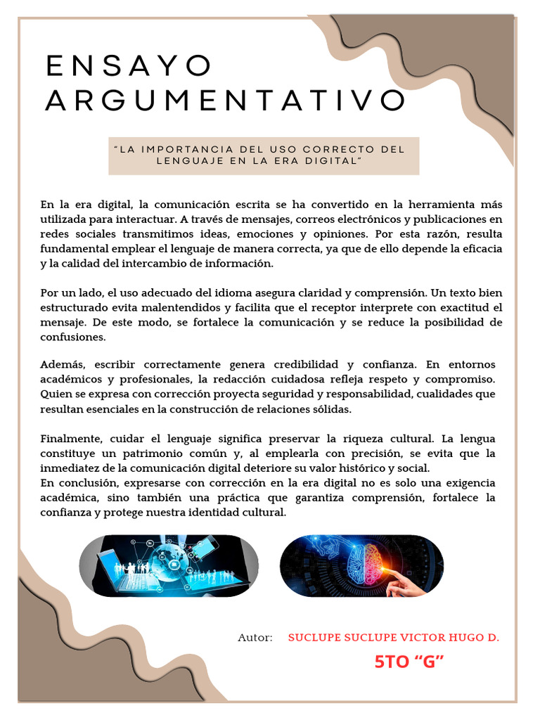 Ensayo Argumentativo | PDF