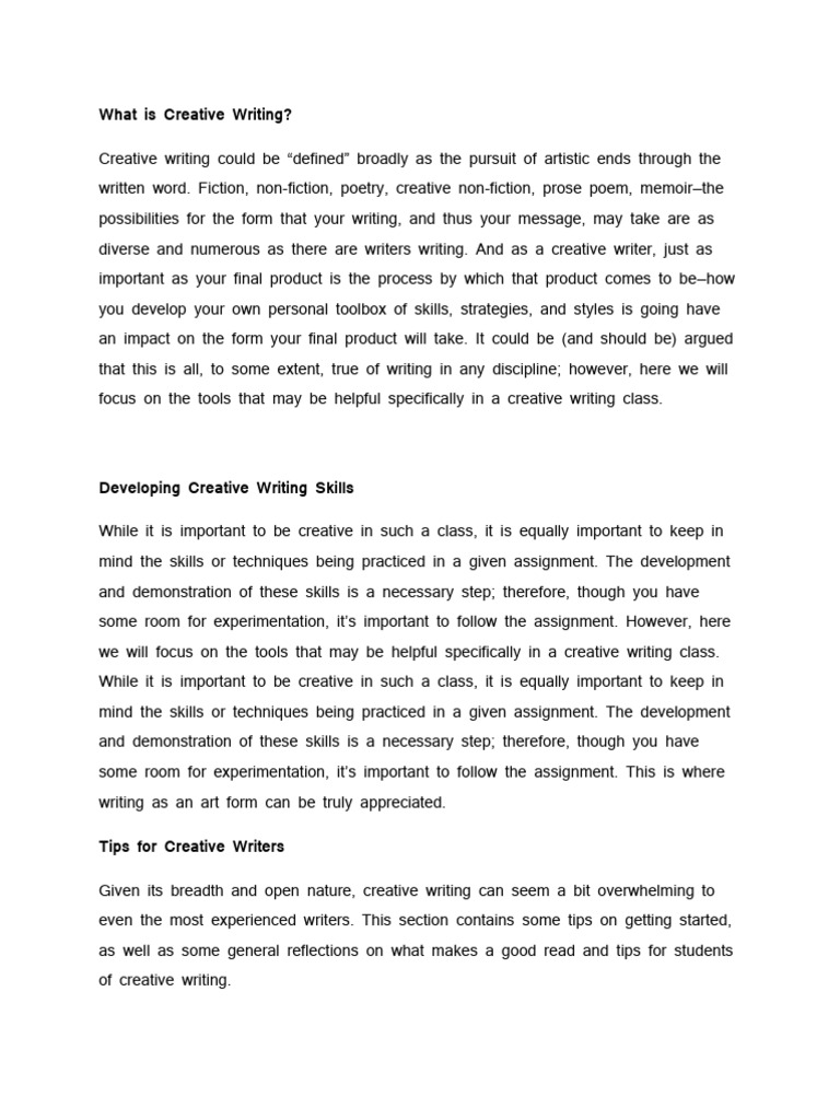 Essential Tips for Creative Writing | PDF | Creative Nonfiction | Essays