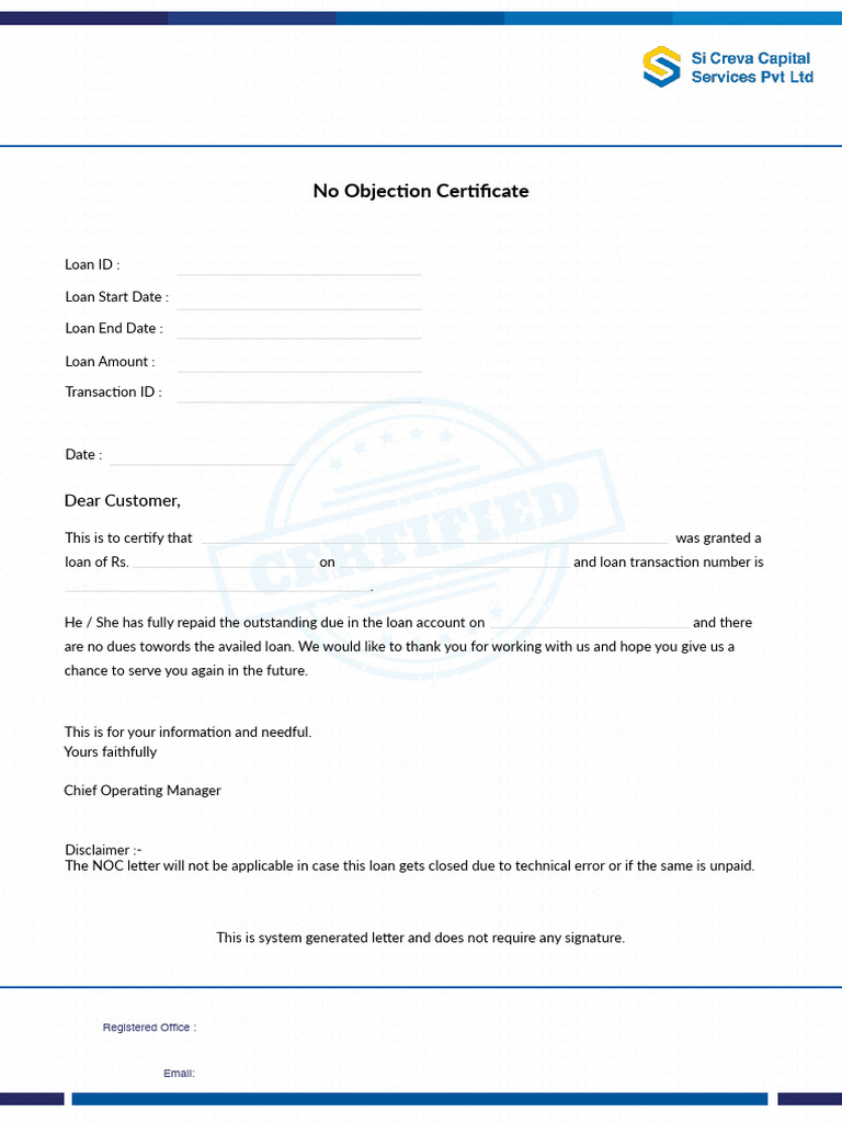 Noc Letter LOS11326558181298LFY | PDF