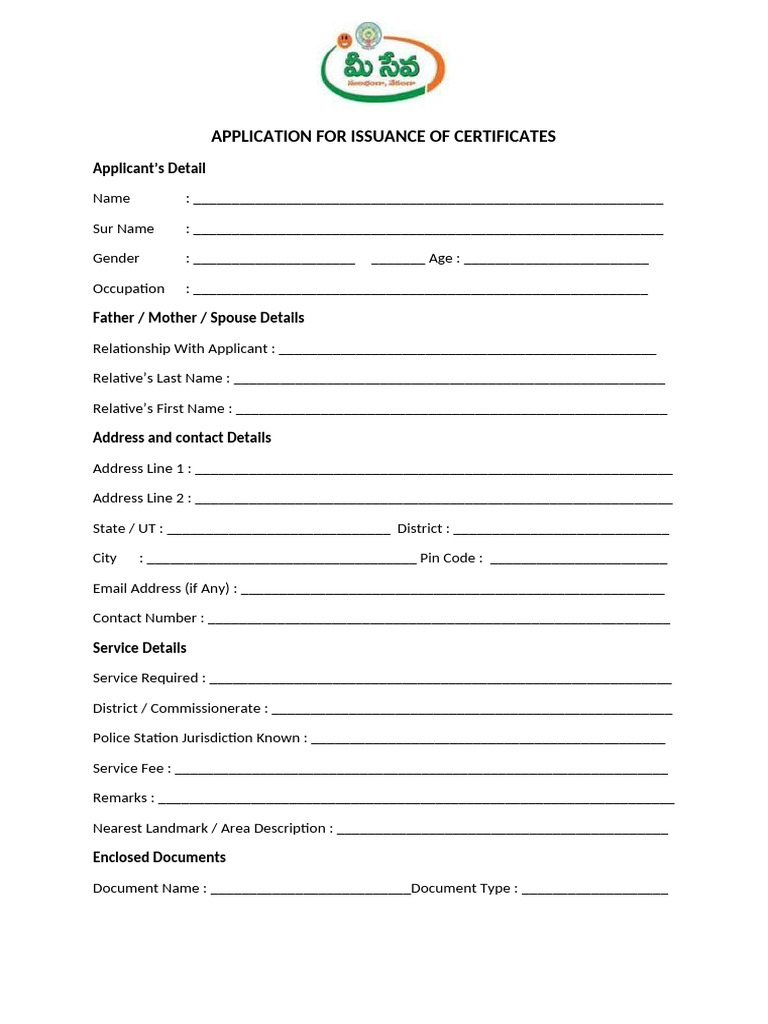 Application For Issuance of Certificates | PDF