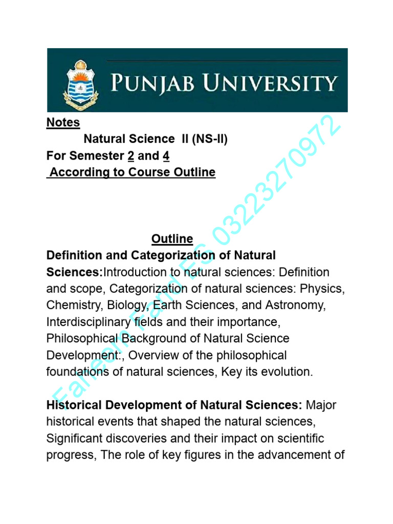 Overview of Natural Sciences and Their Impact | PDF | Natural Sciences ...