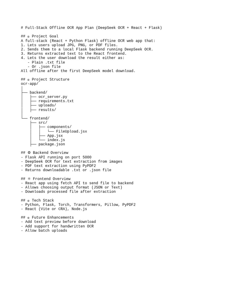 Offline Ocr App Plan | PDF