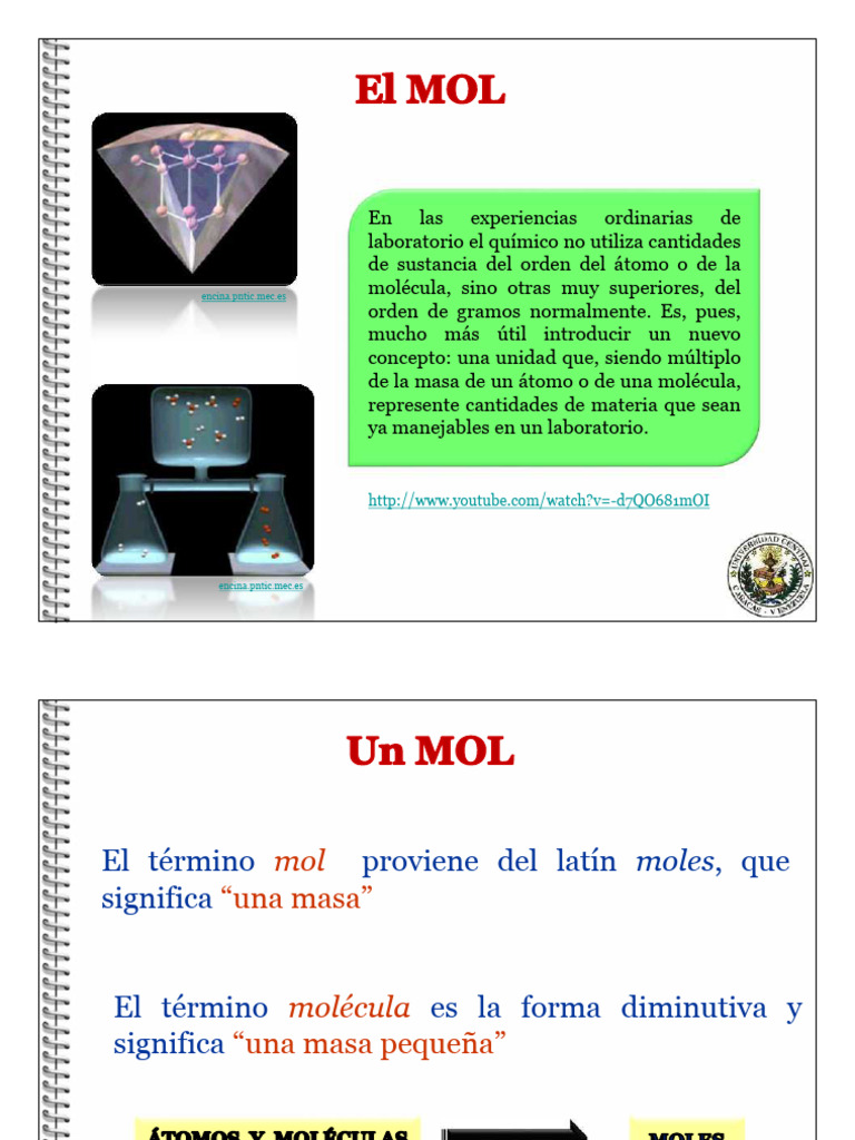 Definición y concepto de mol en química | PDF | Mole (Unidad) | Moléculas