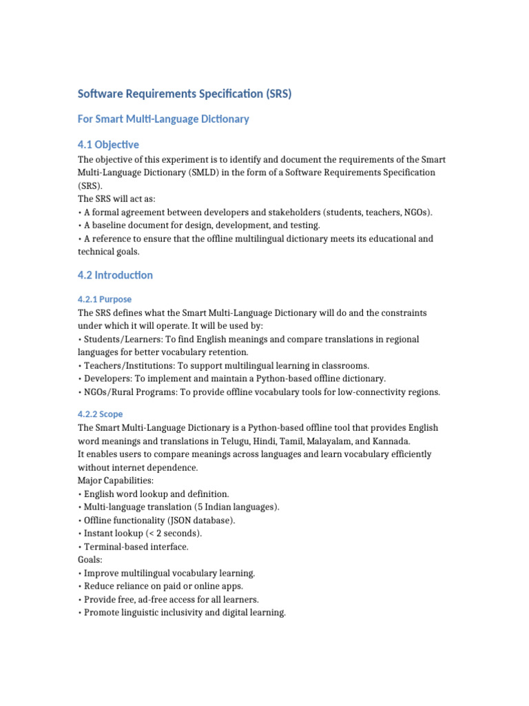 Smart Multi-Language Dictionary SRS | PDF | Multilingualism | Vocabulary