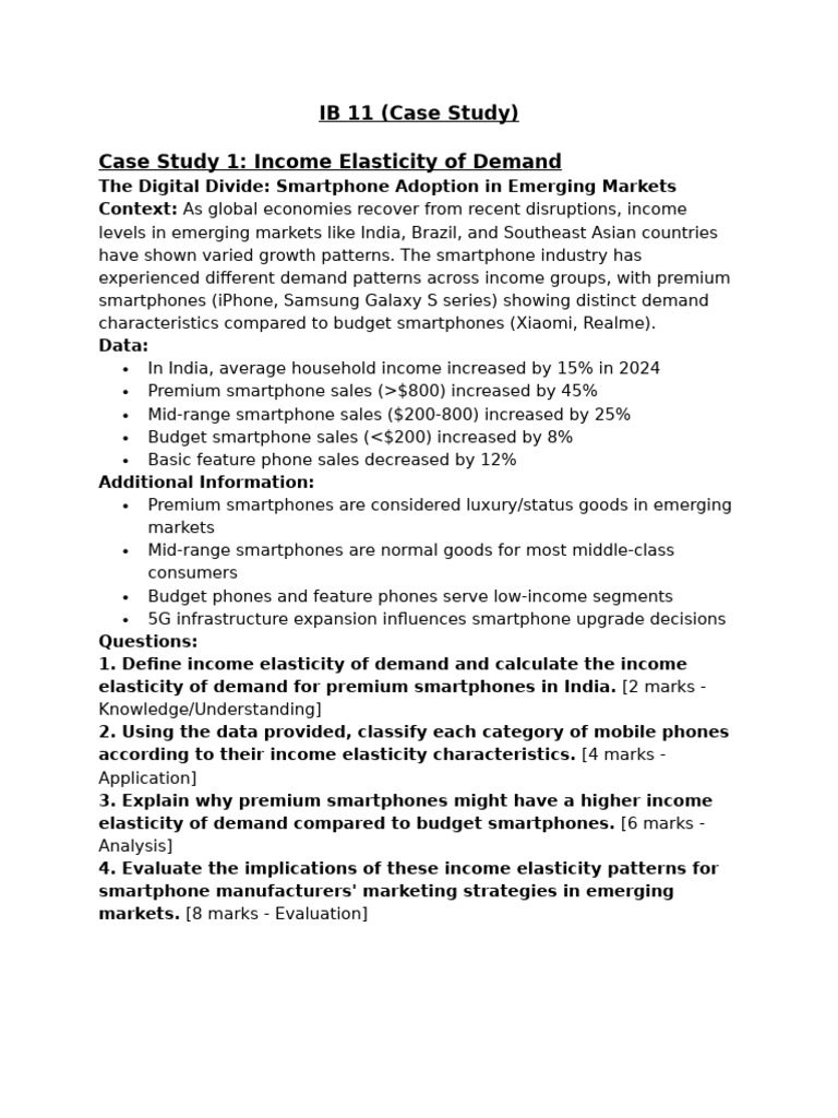 IB 11 - CASE STUDIES (YeD, Price Control, Indirect Taxes, Subsidies ...