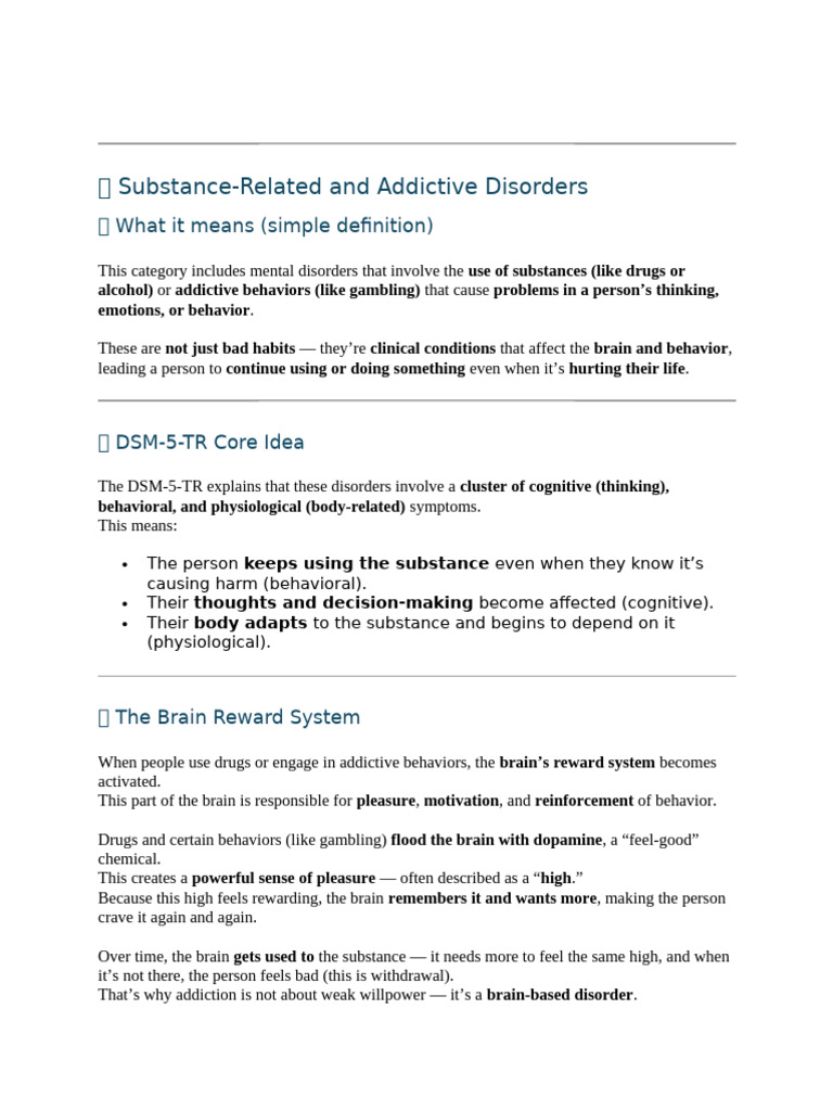 SUBSTANCE Related Disorder | PDF | Substance Abuse | Drug Withdrawal