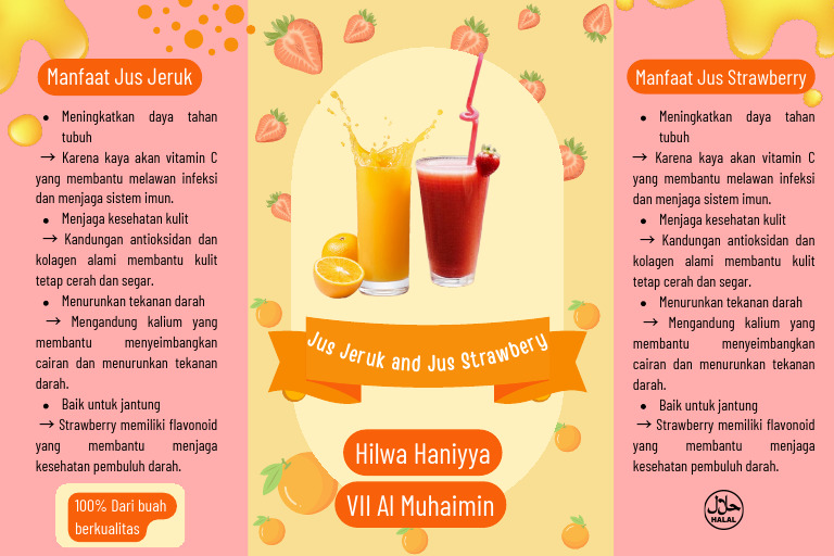 Label Kemasan Jus Jeruk Kreatif Ilustratif Berwarna Kuning Dan Oranye | PDF