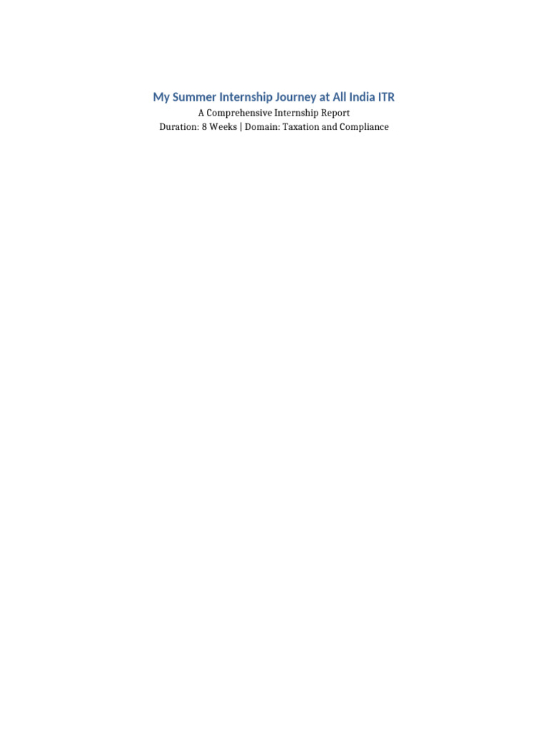 All India ITR Internship Report With Visuals | PDF