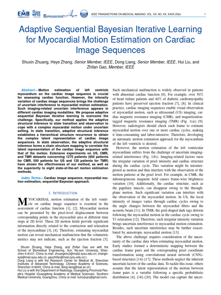 Adaptive Sequential Bayesian Iterative Learning For Myocardial Motion ...