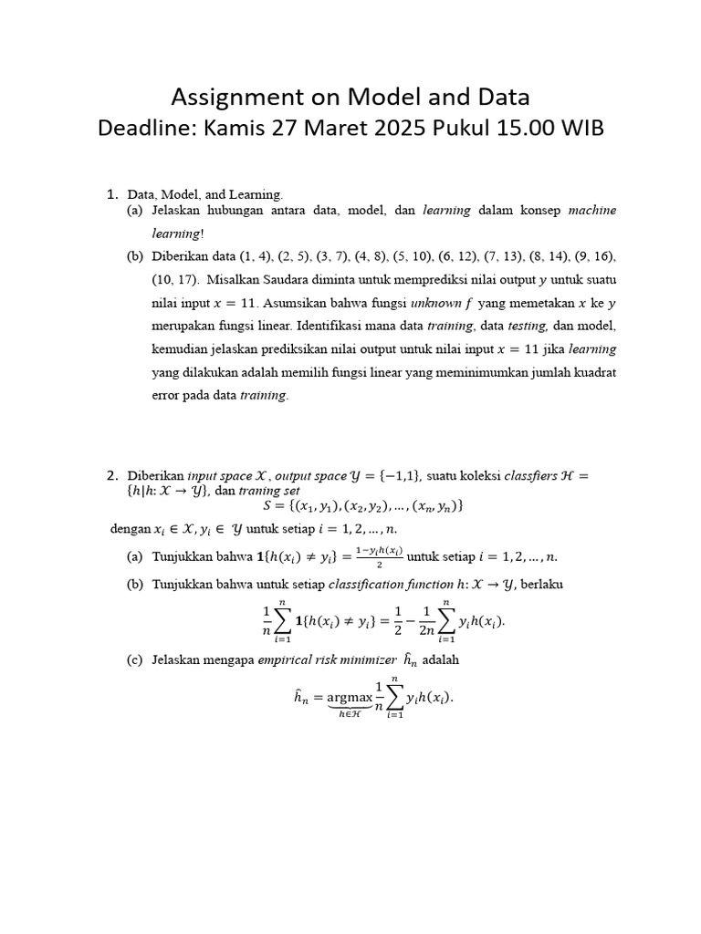 Hubungan Data, Model, dan Pembelajaran ML | PDF