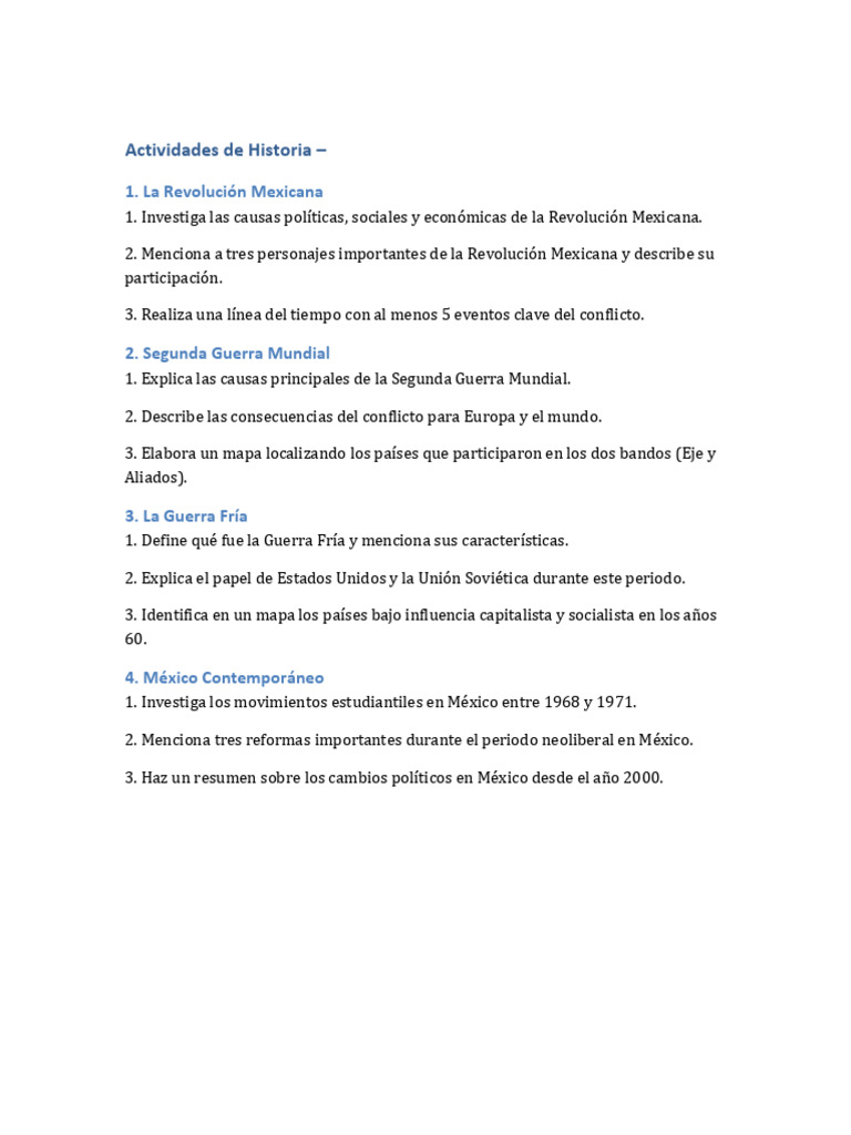 Actividades de Historia | PDF