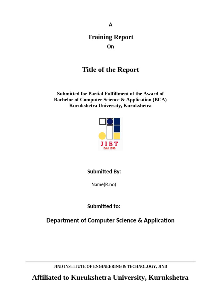 BCA Training Report Format | PDF | C Sharp (Programming Language ...