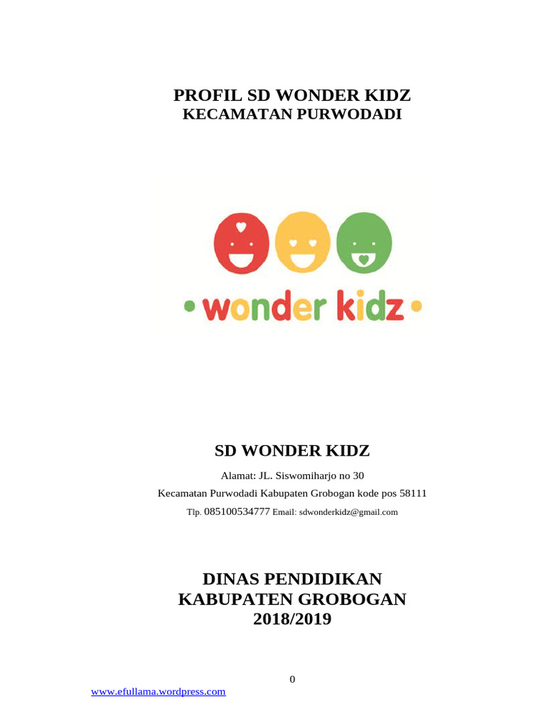 Profil SD Wonder Kidz Purwodadi | PDF