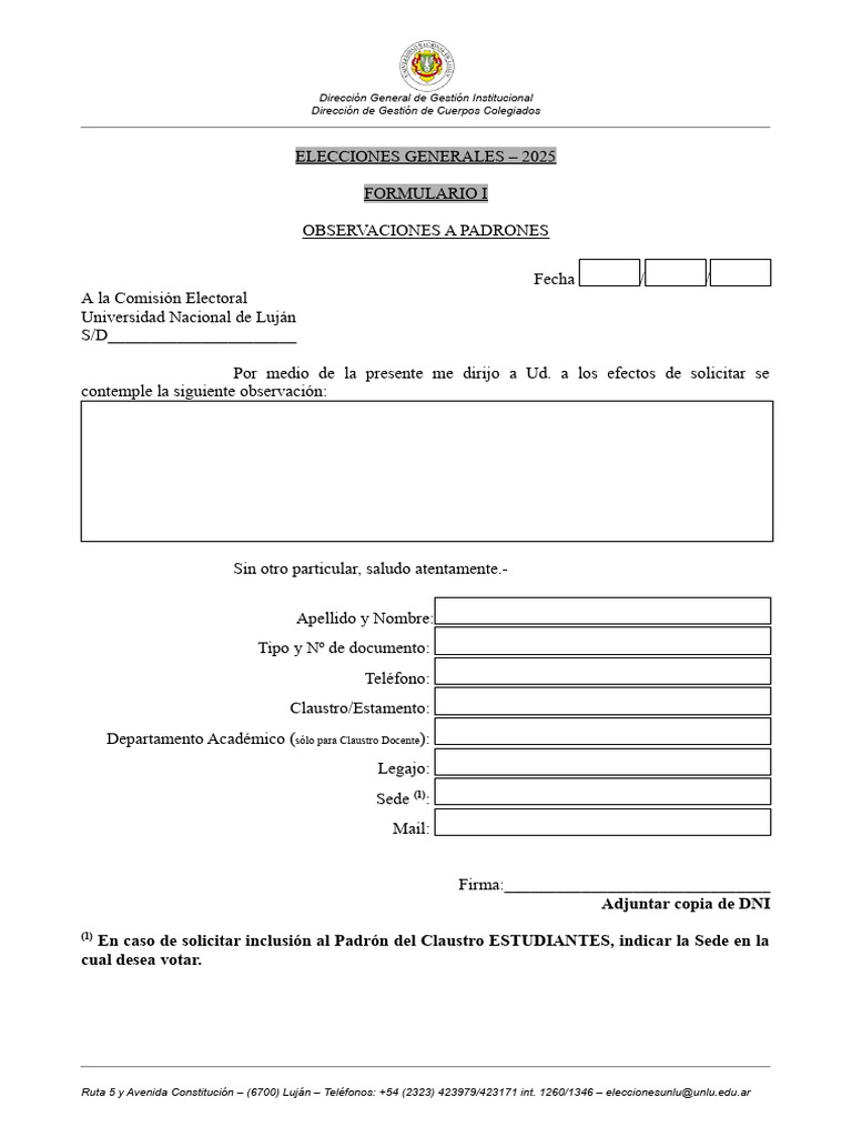Observaciones a Padrones Elecciones 2025 | PDF