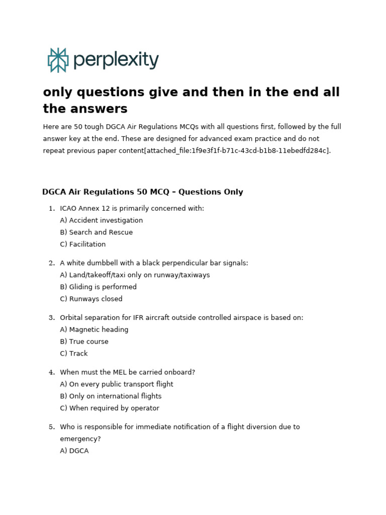 Only Questions Give and Then in The End All The An | PDF | Aviation ...