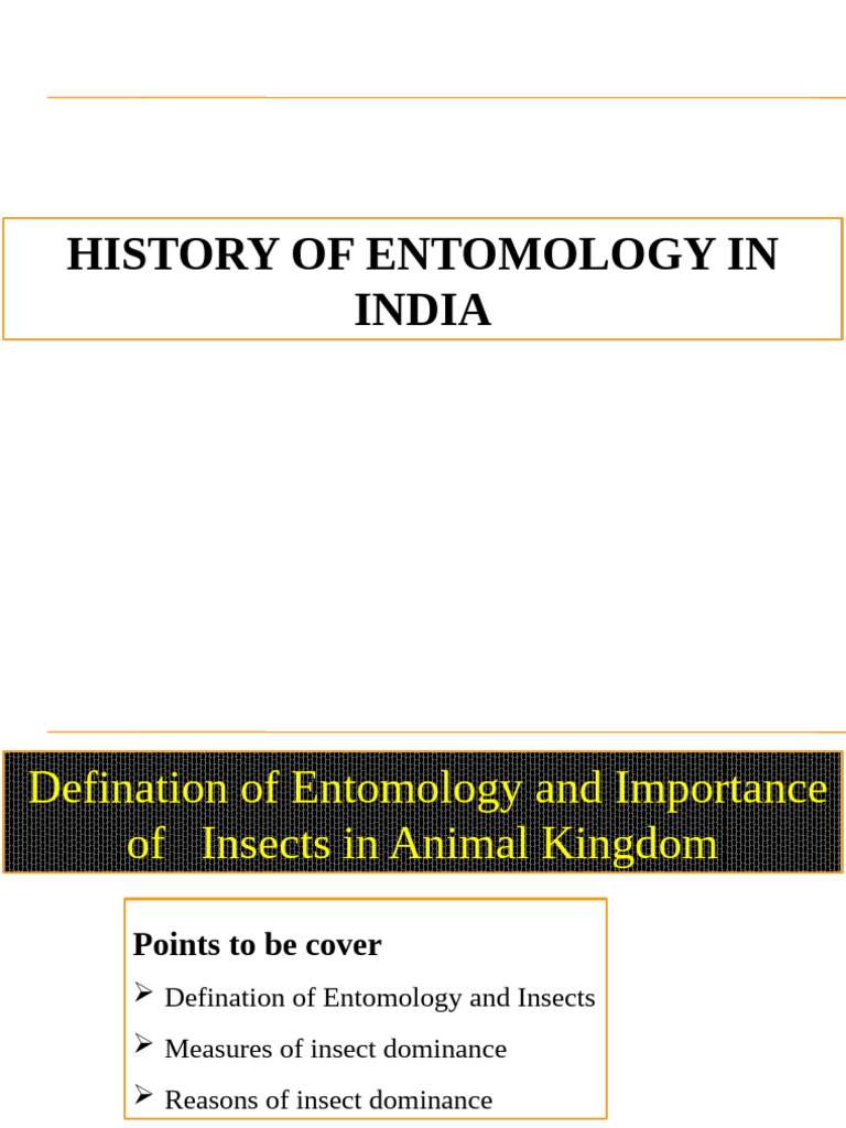 Entomology in India: History & Importance | PDF | Insects | Zoology