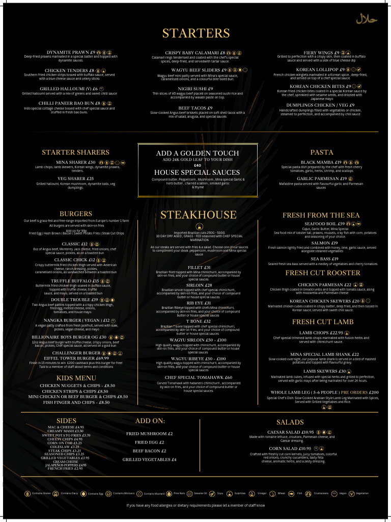 Mina New Menu - July 24 | PDF | Hamburgers | French Fries