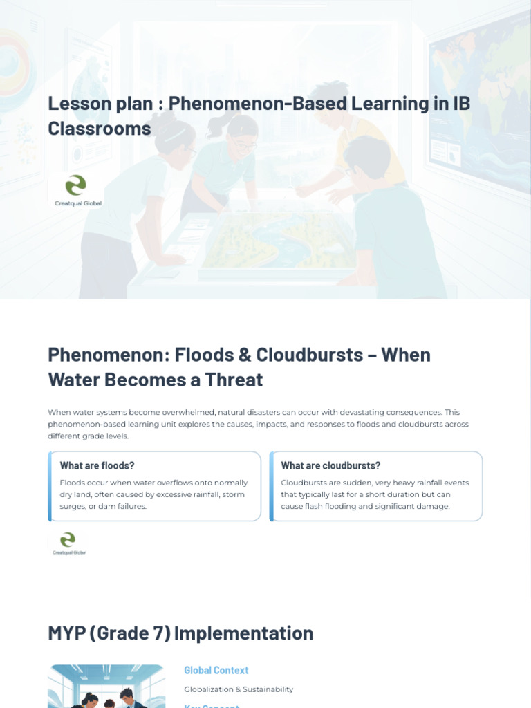 Floods & Cloudbursts: IB Learning Plan | PDF | Flood | Natural Environment