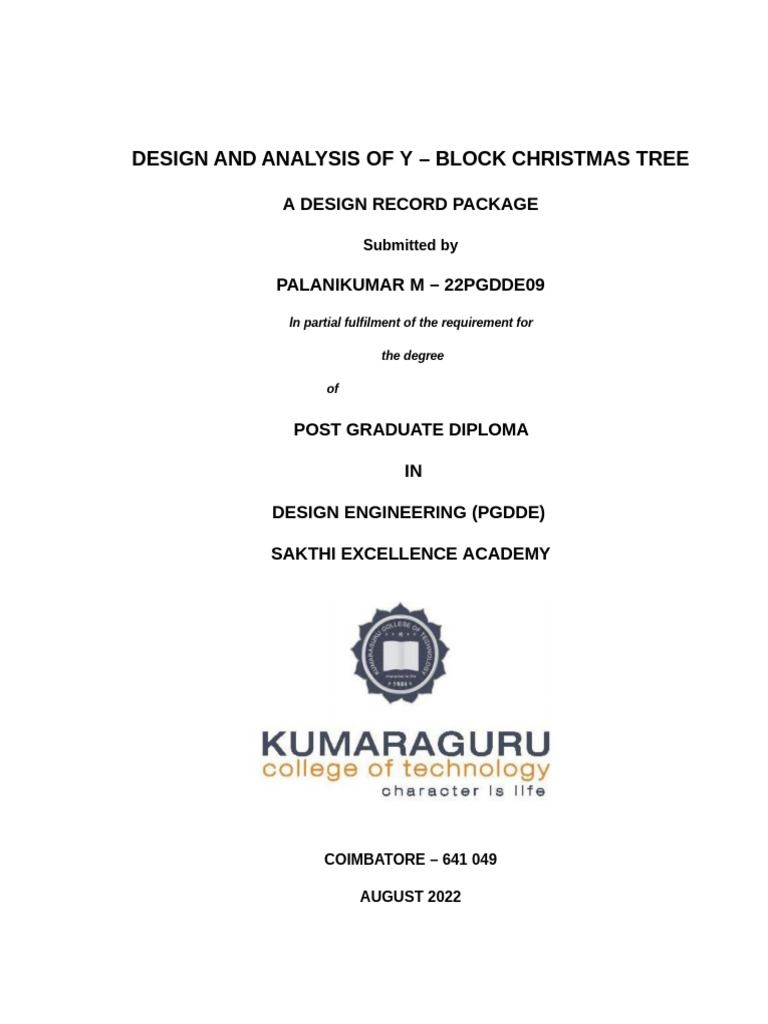 Design and Analysis of Y Block Surface Christmas Tree | PDF ...