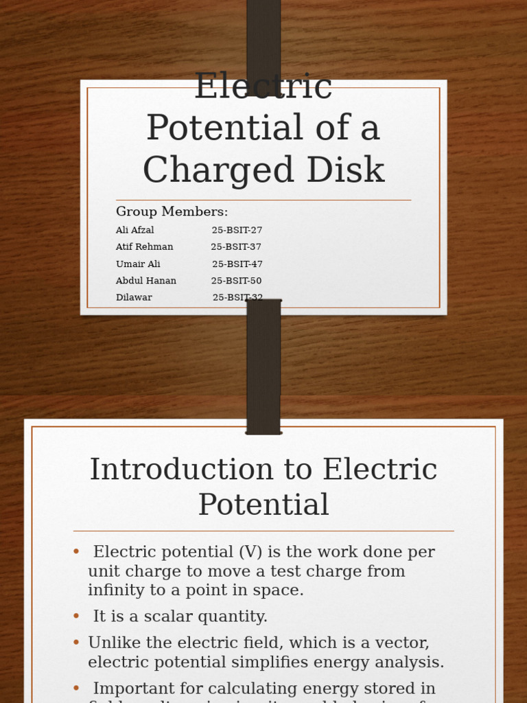 Full Electric Potential Charged Disk Presentation | PDF | Electric ...