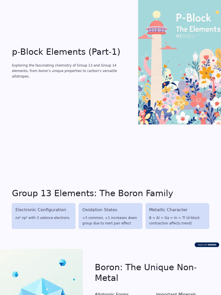 P Block Elements Part 1 | PDF | Chemical Compounds | Periodic Table