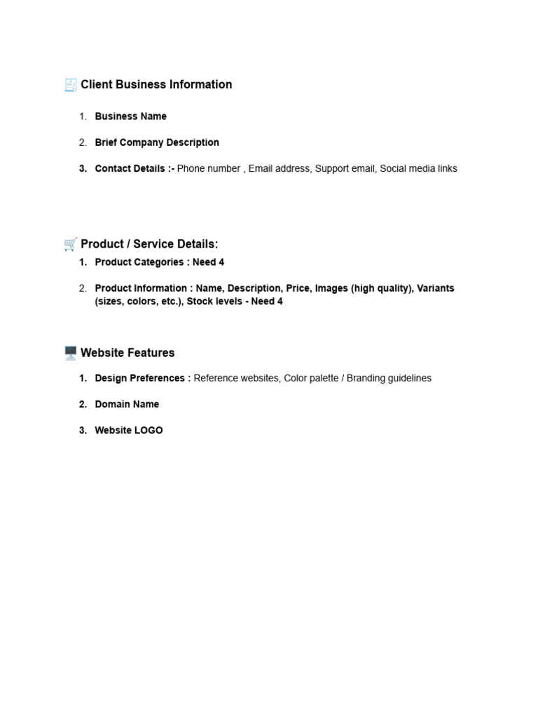 ? Client Business Information | PDF