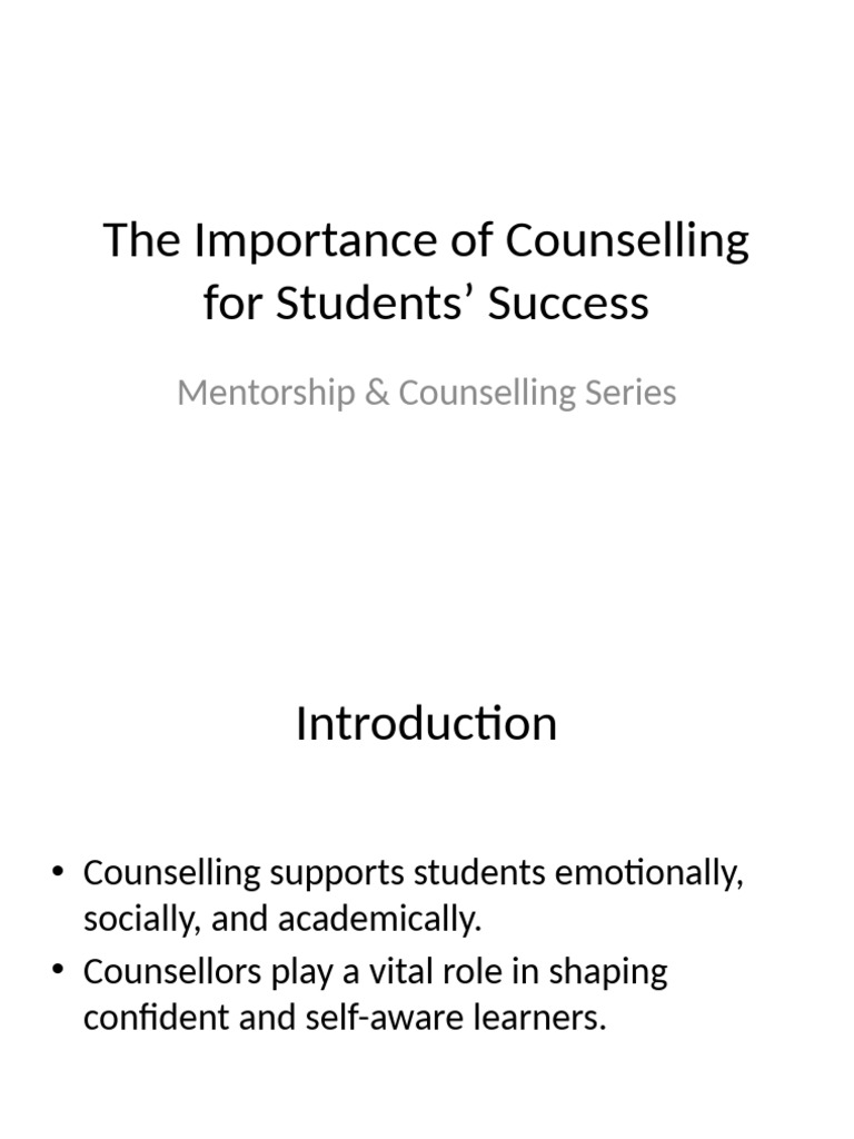Counselling For Students Success | PDF