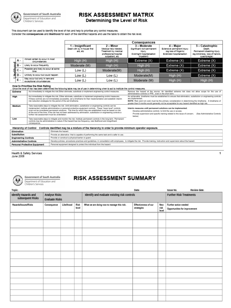Risk Assessment Matrix PDF Free | PDF | Risk | Workplace