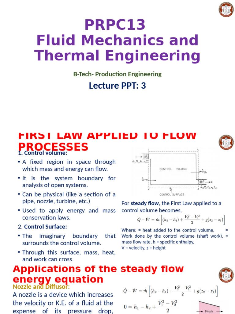 LEC 3 - Fluids & Thermal Engg | PDF | Enthalpy | Fluid Dynamics